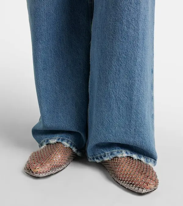 Christopher Esber Minette Embellished Slip-on Shoes - Silver