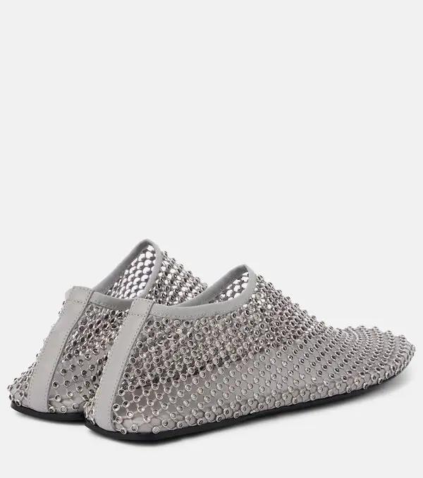 Christopher Esber Minette Embellished Slip-on Shoes - Silver