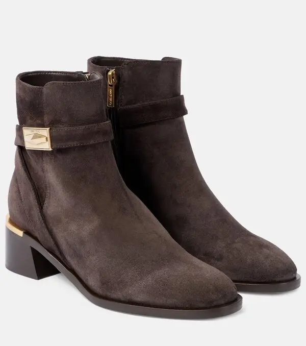 JIMMY CHOO Diantha 45 Suede Ankle Boots - Brown