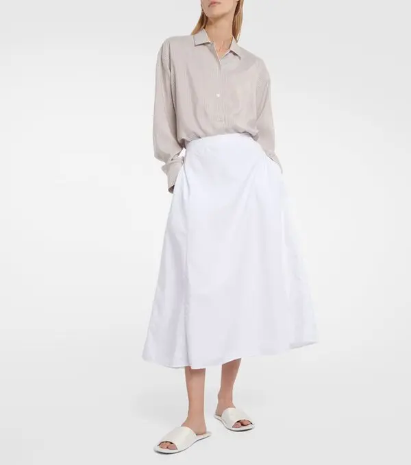 THE ROW Fleur Cotton Midi Skirt