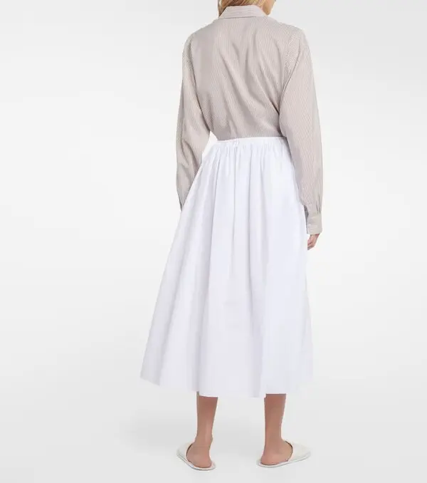 THE ROW Fleur Cotton Midi Skirt