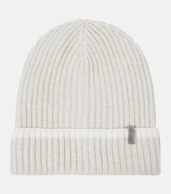 Brunello Cucinelli Cashmere Beanie - White