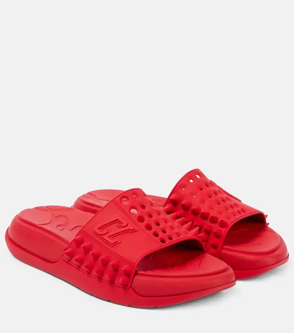 CHRISTIAN LOUBOUTIN Take It Easy Slides - Red