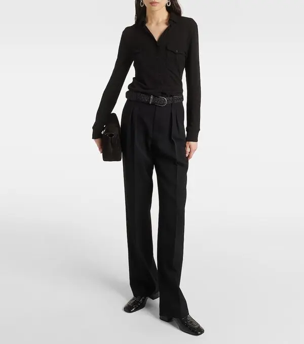 NILI LOTAN Liam Cotton Shirt - Black