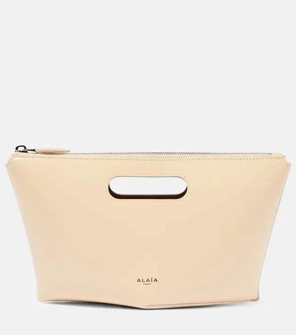 Alaïa Folded Mini Leather Clutch - Beige