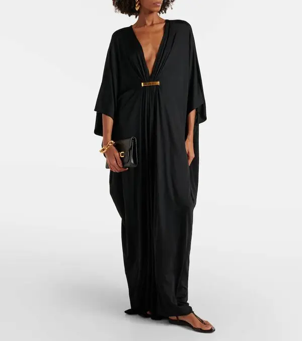 TOM FORD Gathered Satin Jersey Kaftan