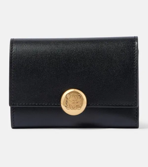 Loewe Pebble Leather Wallet - Black