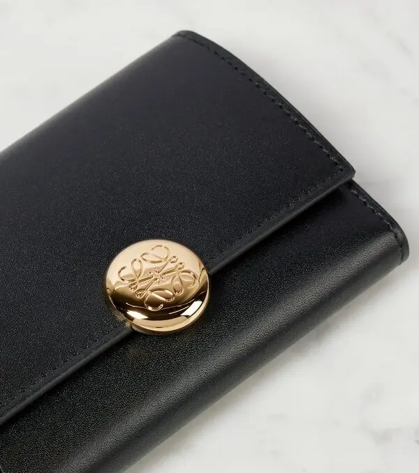 Loewe Pebble Leather Wallet - Black