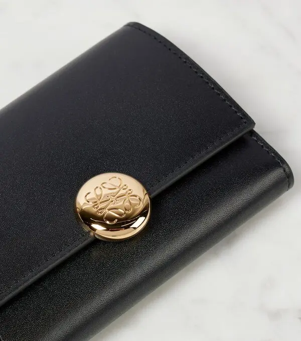 Loewe Pebble Leather Wallet - Black