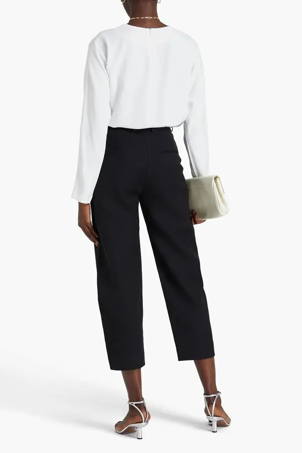 TOTEME Cropped Tapered Cotton-blend Twill Pants