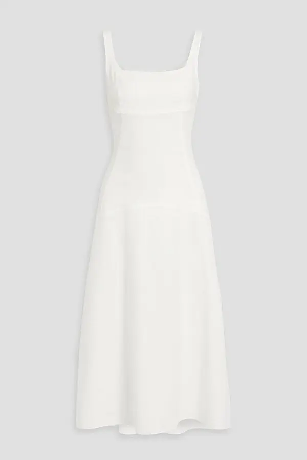 Another Tomorrow Linen Midi Dress - White