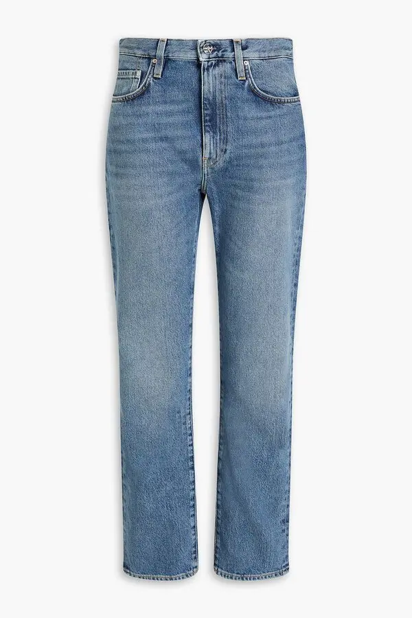 TOTEME High-rise Straight-leg Jeans - Mid Denim