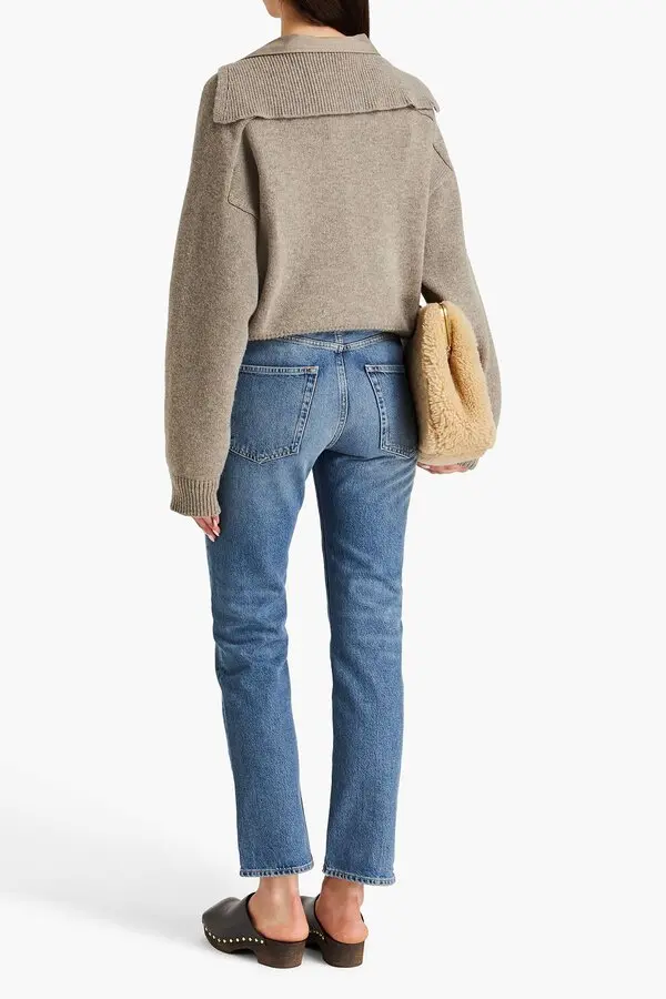 TOTEME High-rise Straight-leg Jeans - Mid Denim
