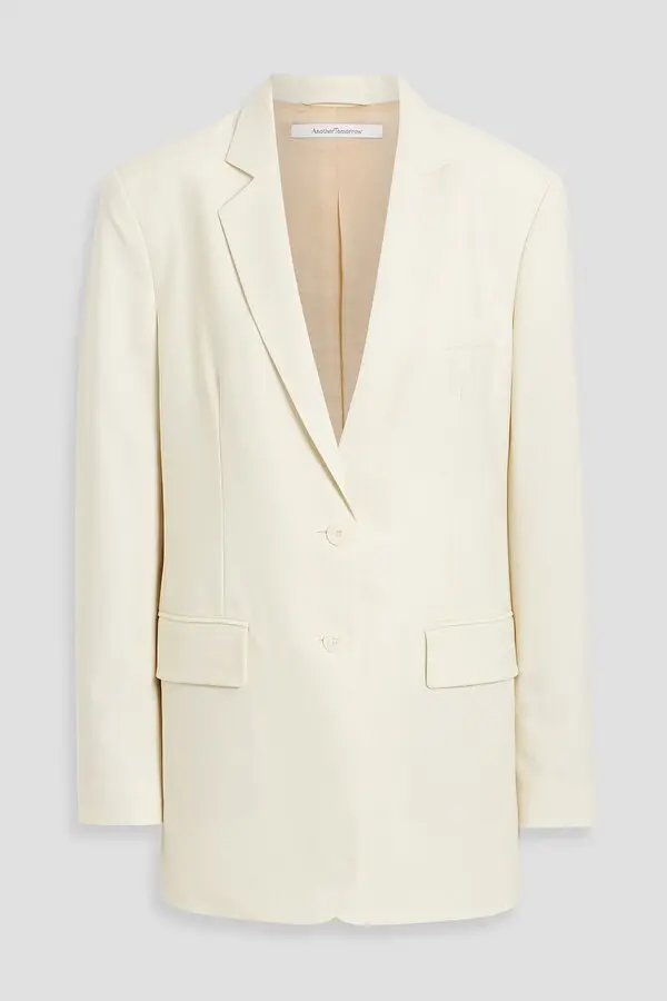 Another Tomorrow Wool-crepe Blazer - Ivory