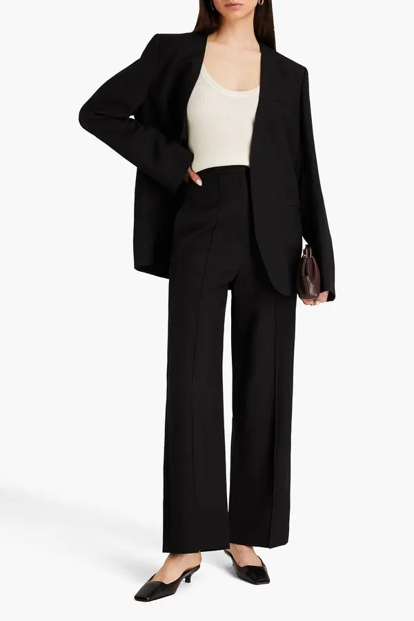 TOTEME Woven Wide-leg Trousers - Black