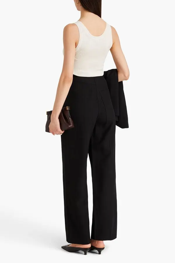 TOTEME Woven Wide-leg Trousers - Black