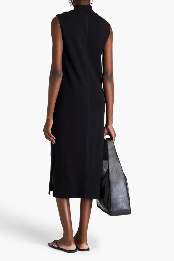 Another Tomorrow Cotton-jersey Midi Dress - Black