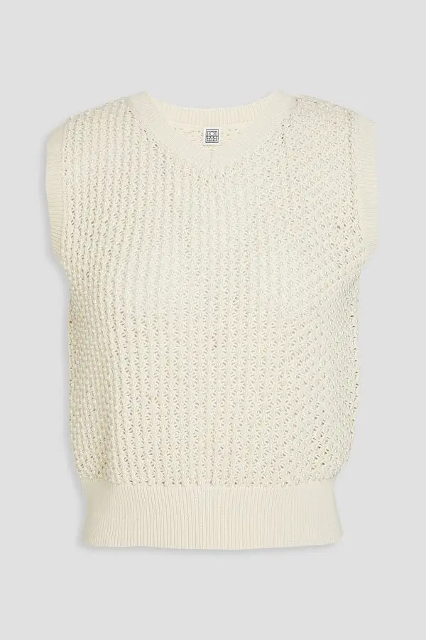 TOTEME Faux Pearl-embellished Cotton Vest