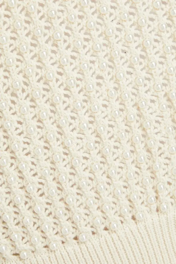TOTEME Faux Pearl-embellished Cotton Vest