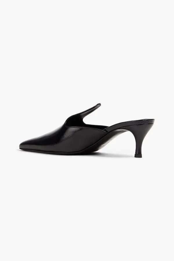 TOTEME Pencil Crinkled Patent-leather Mules
