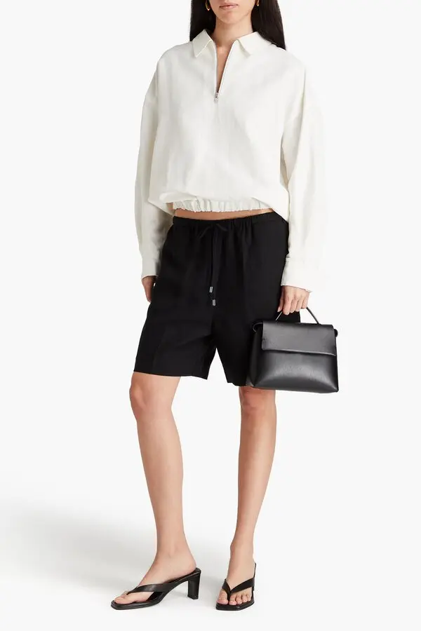TOTEME Lyocell And Linen-blend Shorts - Black