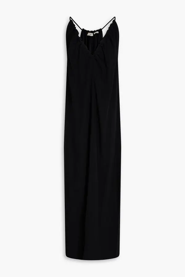Bite Studios Theros Ruched Crepe Midi Dress - Black