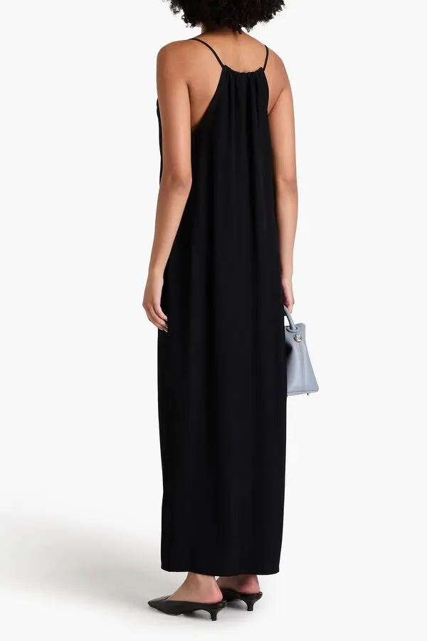 Bite Studios Theros Ruched Crepe Midi Dress - Black