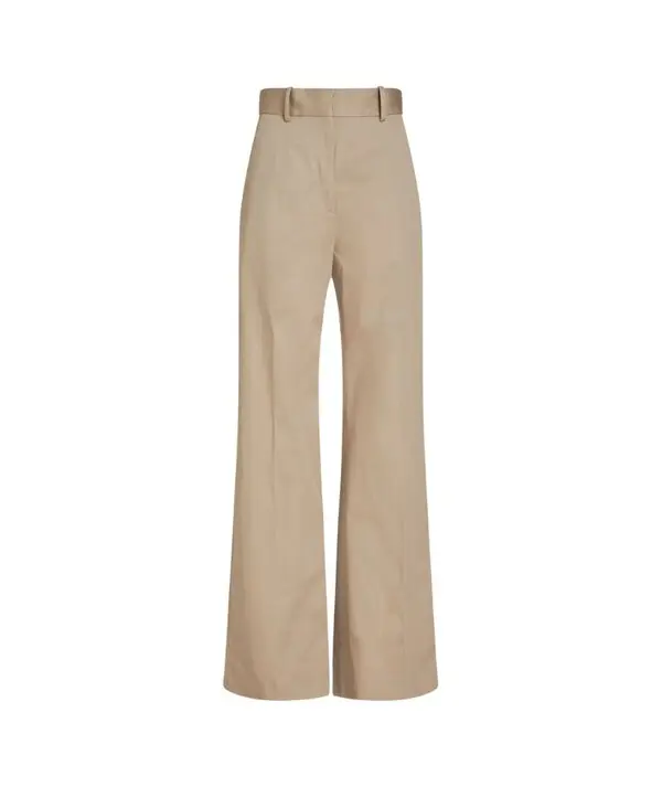 another tomorrow - Another Tomorrow Stretch Cotton-Twill Wide-Leg Pants