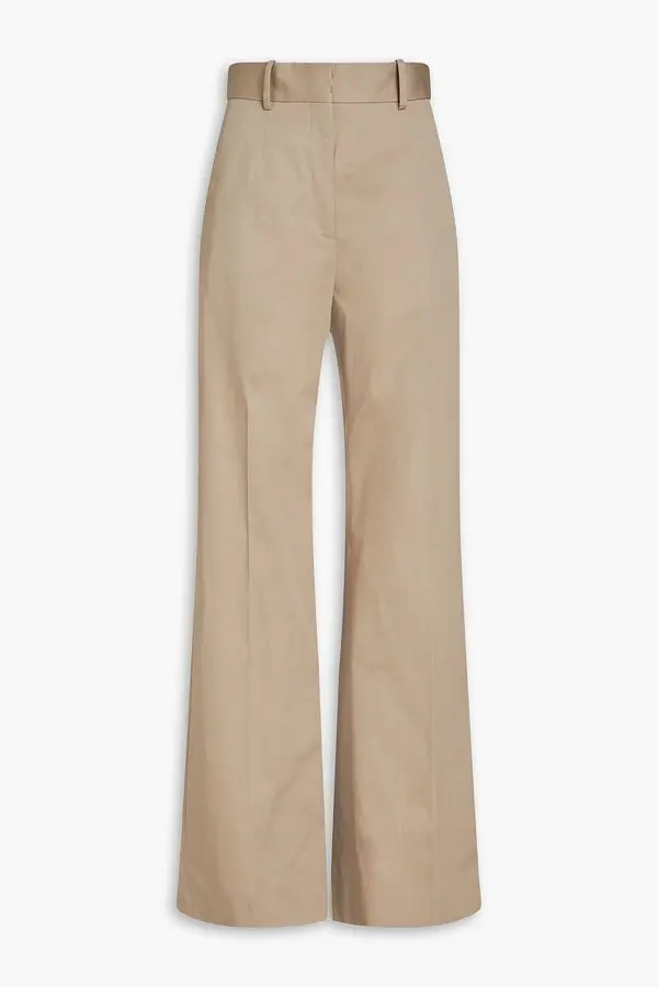 another tomorrow - Another Tomorrow Stretch Cotton-Twill Wide-Leg Pants