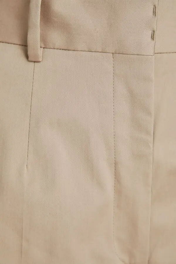 another tomorrow - Another Tomorrow Stretch Cotton-Twill Wide-Leg Pants