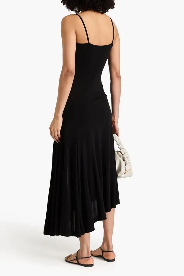 Bite Studios Contour Asymmetric Pleated Jersey Midi Dress