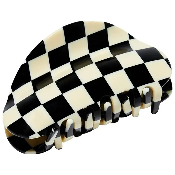 CHUNKS Medium Checker Claw Clip - Black + White