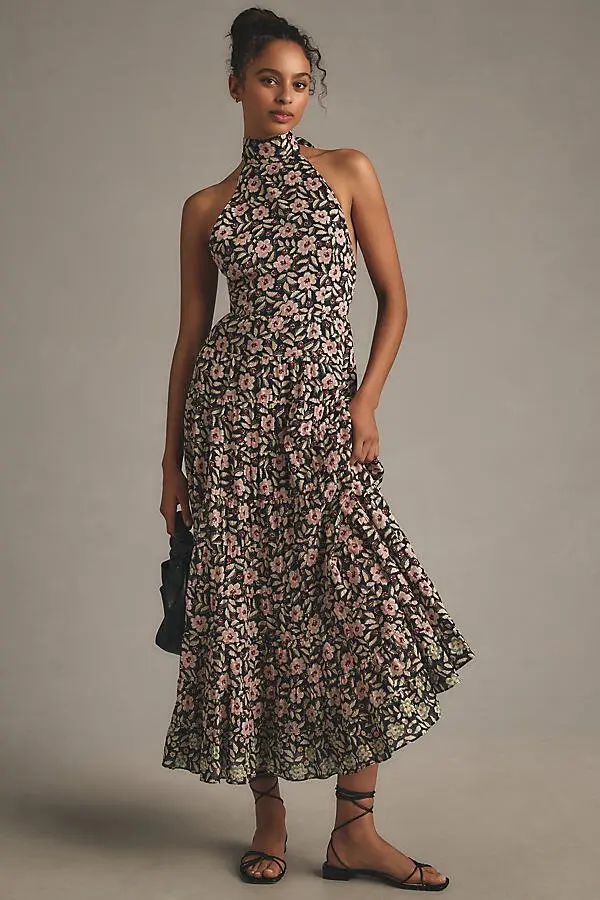 women's halter maxi dress Nyx Plunging Halter Maxi Dress