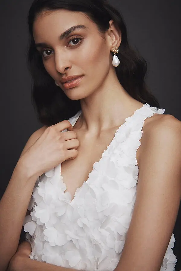 bhldn off the shoulder 3d floral mini dress Bhldn Off-The-Shoulder 3d Floral Mini Dress In White - 28% Off