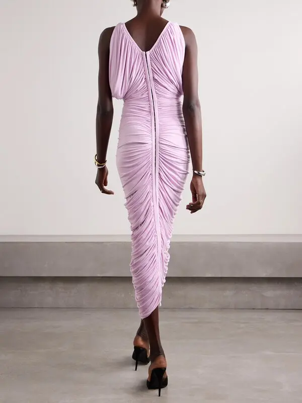 Magda Butrym Ruched Midi Dress - Pink