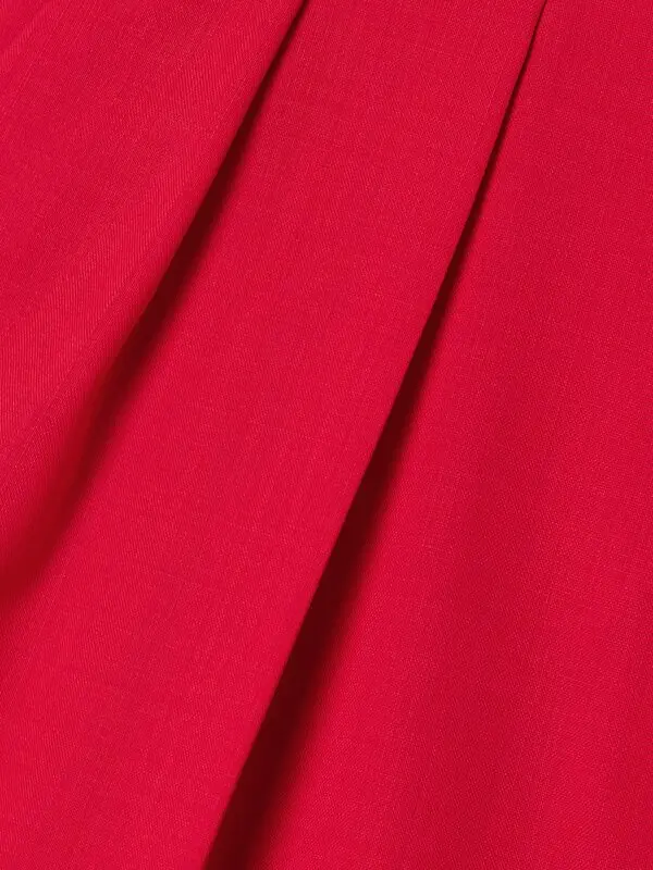 Max Mara Jessica Pleated Wool Shorts - Red
