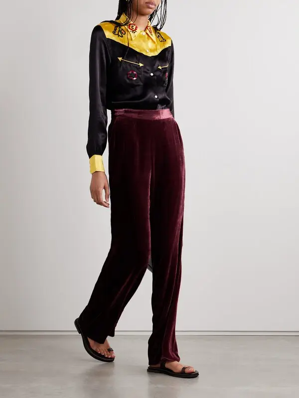 Etro Velvet Straight-leg Trousers