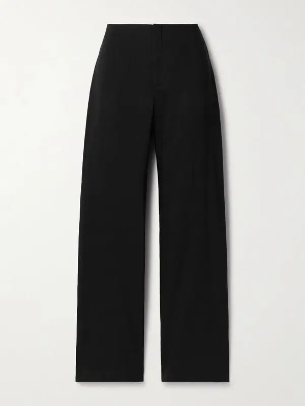 FRAME Organic Linen-blend Straight-leg Trousers
