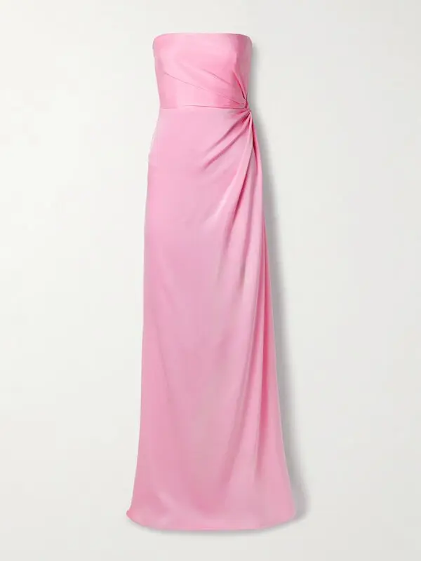 Alex Perry Strapless Gathered Gown - Pink