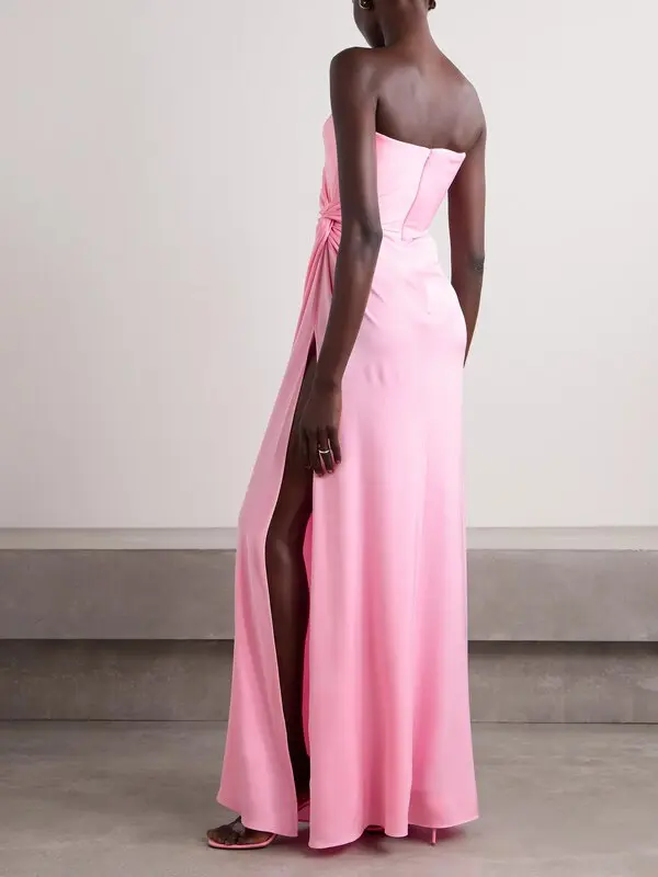 Alex Perry Strapless Gathered Gown - Pink