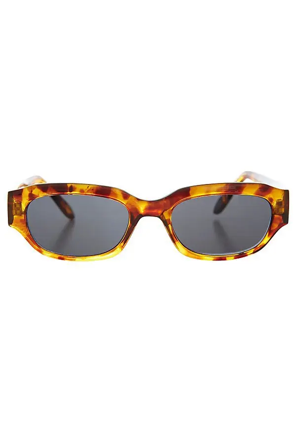 SUNGLASS MUSEUM Vintage Dana Rectangle Sunglasses - Yellow Motif
