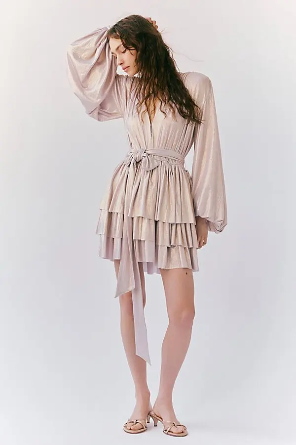 bedouin metallic mini dress Bedoiun Metallic Mini Dress
