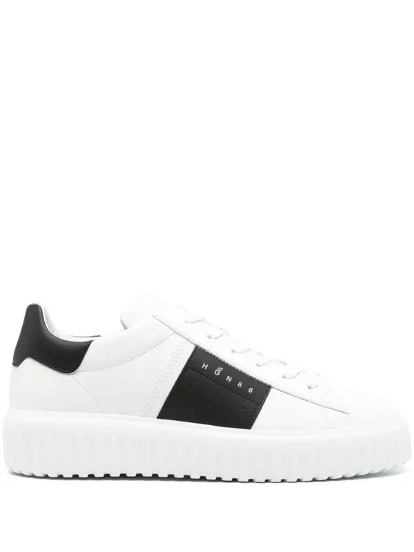 Hogan H-stripes Leather Sneakers - White