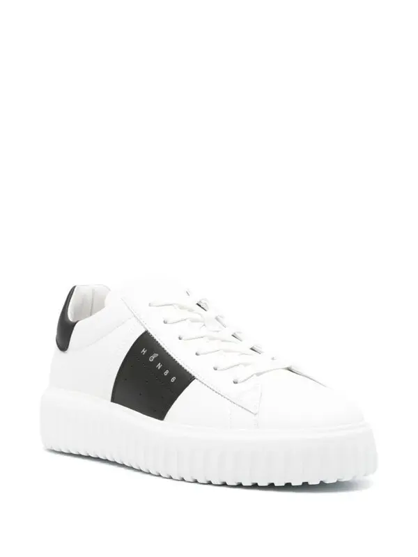 Hogan H-stripes Leather Sneakers - White