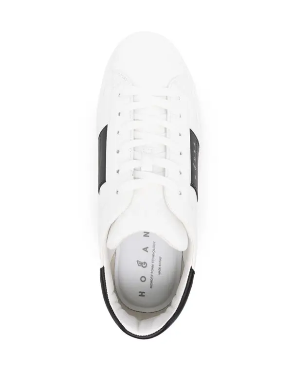 Hogan H-stripes Leather Sneakers - White