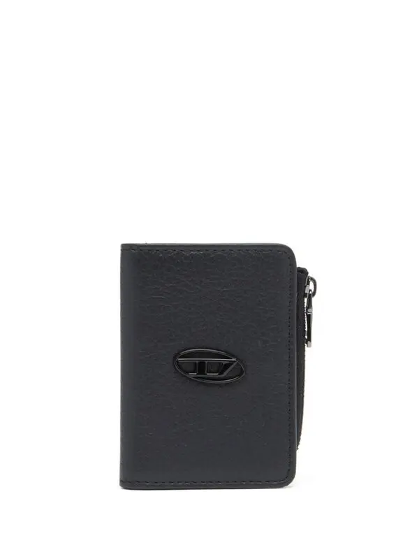 DIESEL® Logo Plaque Leather Wallet - Black