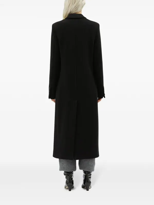 MSGM Notched-lapel Button-fastening Coat - Black