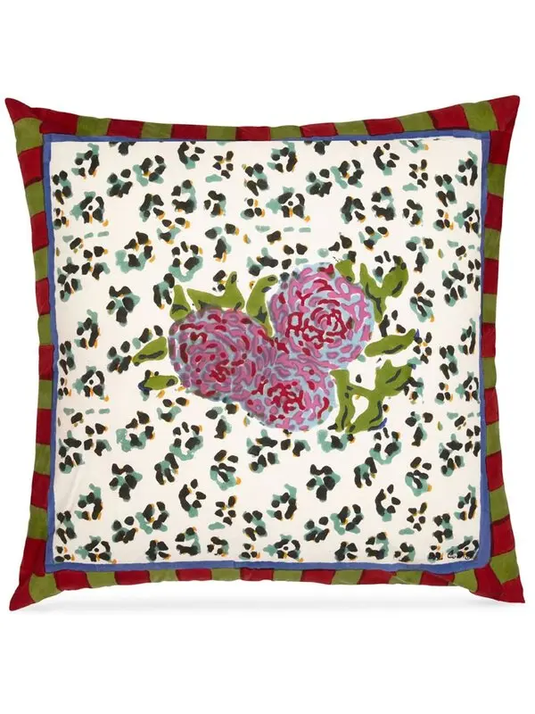 LISA CORTI Medium Leopard Stripes Cushion