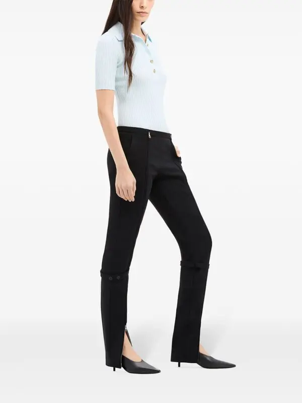 COURREGES Signature Ribbed Polo Top - Blue