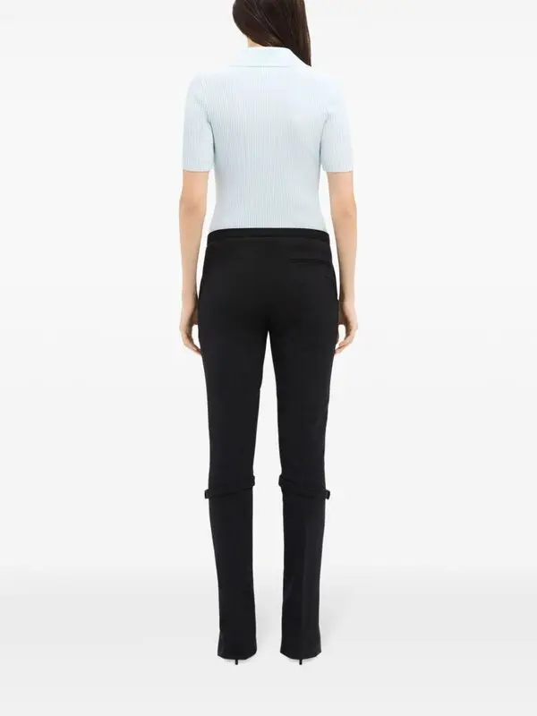 COURREGES Signature Ribbed Polo Top - Blue